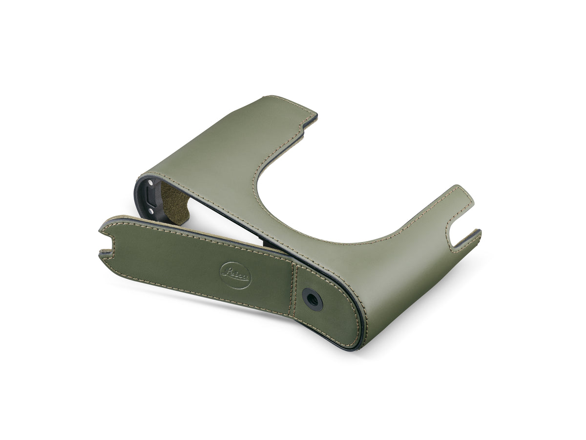 Leica Half Case Q3 (Leather, Olive Green) – Camera Electronic