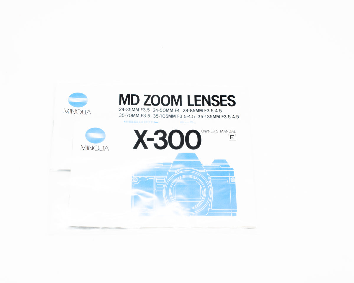 Minolta X-300 Owners Manual (English) with MD Lens Guide (Second Hand ...