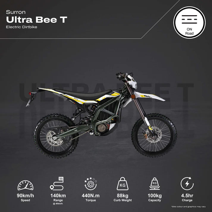 Surron Ultra Bee T Electric Dirt Bike ADR Version Carbon Black Yell Camera Electronic