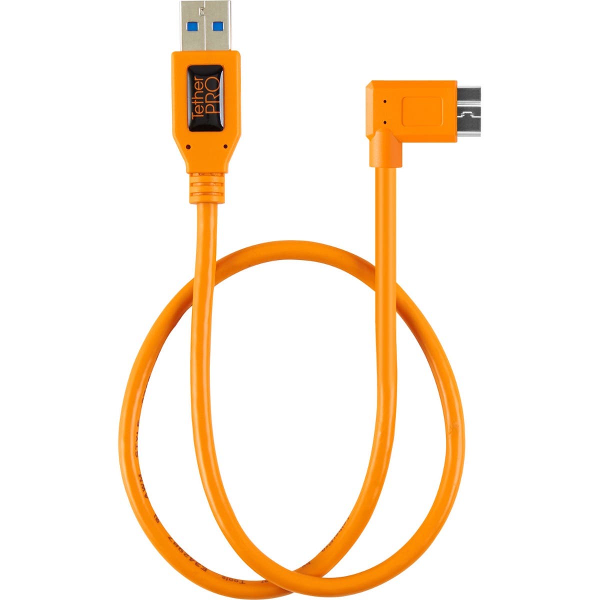 Tether Tools TetherPro USB 3 Micro-B Right Angle Adapter 30cm High-Vis ...