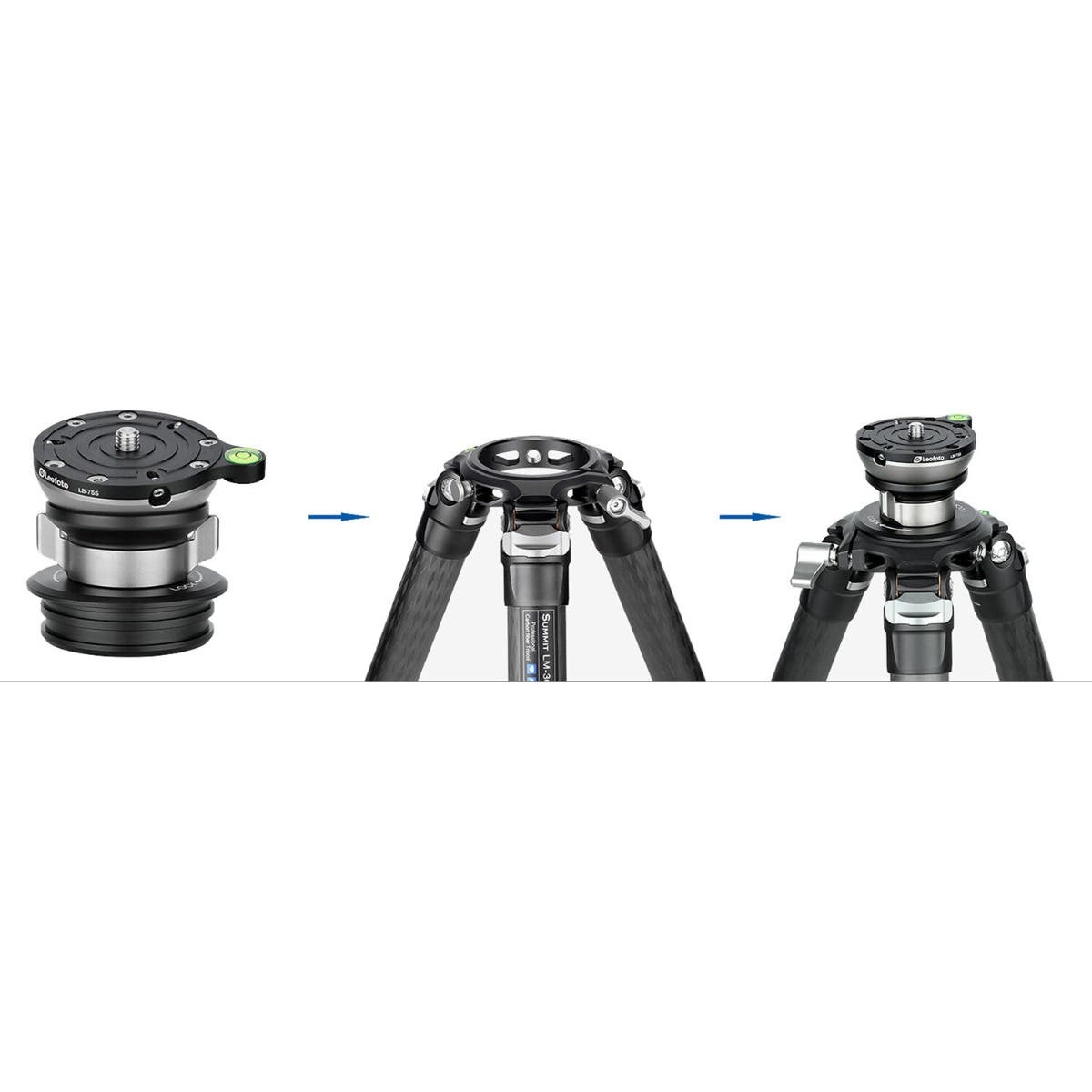 Leofoto LB-75S Leveling Base with Butterfly Handle with 75mm Plate and ...