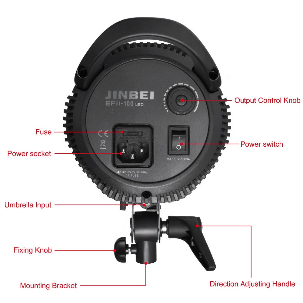 Jinbei Monoblock style EF 100 Watt Version II LED 5500K – Camera Electronic